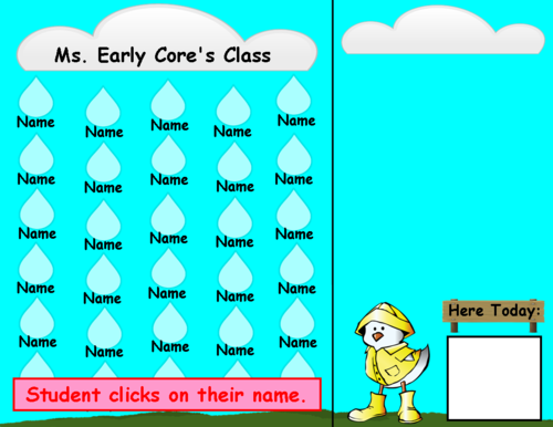Raindrops Attendance Board PowerPoint | Teaching Resources