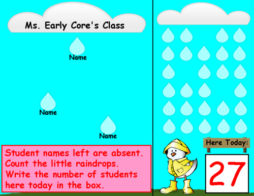 Raindrops Attendance Board PowerPoint | Teaching Resources