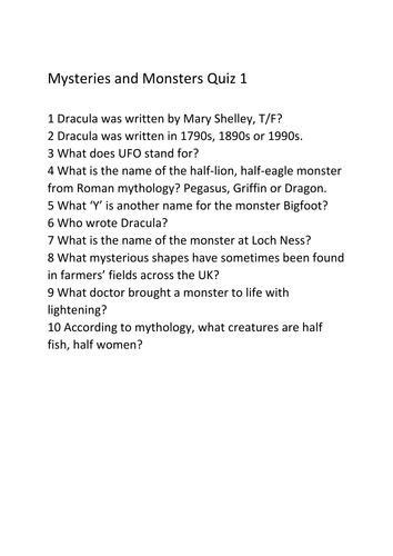 Monster Resource Pack | Teaching Resources