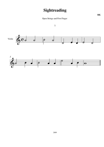 Progressive Violin Sight Reading tasks | Teaching Resources