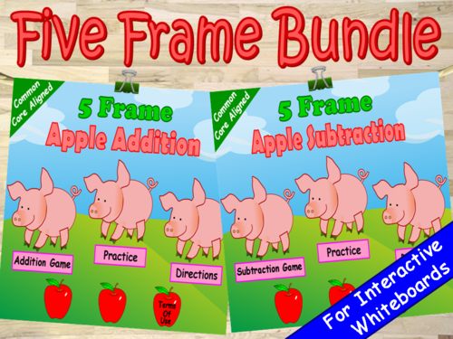 Addition and Subtraction Five Frame PowerPoint Game Bundle | Teaching ...