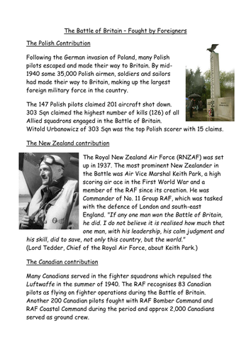Battle of Britain | Teaching Resources