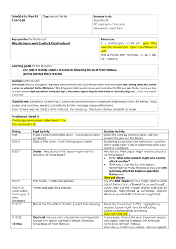 why did the Japanese want to attack Pearl Harbor | Teaching Resources