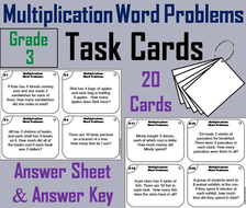 Multiplication Word Problems Task Cards | Teaching Resources