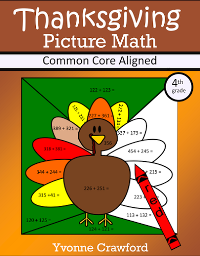 Thanksgiving Color by Number (fourth grade) Color by Multipliation and ...
