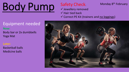 Fitness indoor lesson - Body Pump | Teaching Resources