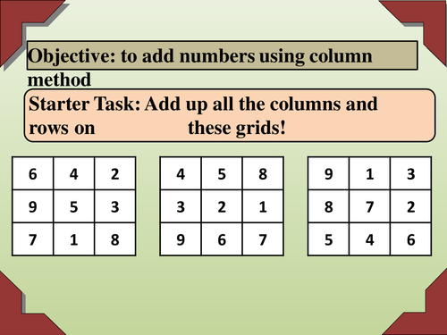 Written Addition (Column method) Complete Lesson Plan by - UK Teaching ...