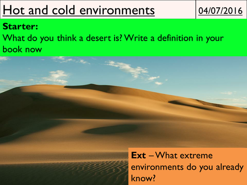 Hot and Cold Environments | Teaching Resources