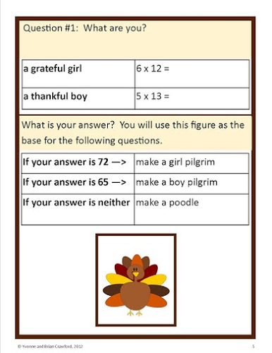 Thanksgiving Math Goofy Glyph (4th Grade Common Core) | Teaching Resources