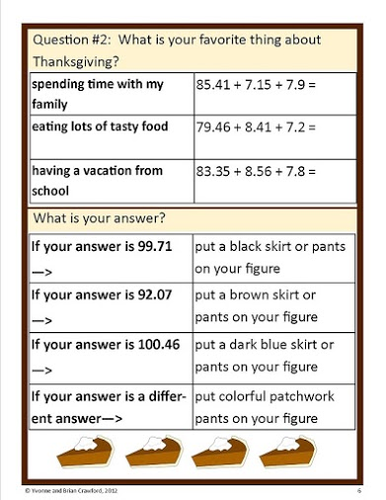 Thanksgiving Math Goofy Glyph (5th Grade Common Core) | Teaching Resources