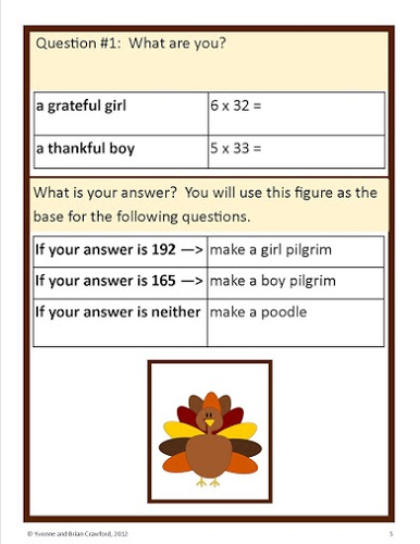 Thanksgiving Math Goofy Glyph (5th Grade Common Core) | Teaching Resources