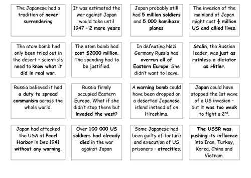 Atom Bomb Arms Race Cold War series of lesson resources for KS3 ...