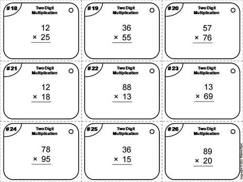 Two Digit Multiplication Task Cards | Teaching Resources