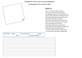 Shakespeare's Sonnets | Teaching Resources