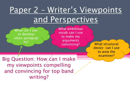 GCSE Writing Skills Paper 2 (NEW GCSE AQA) | Teaching Resources