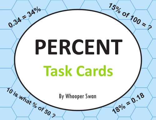 Percent Task Cards | Teaching Resources