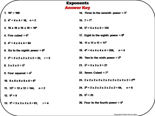 Exponents Task Cards | Teaching Resources