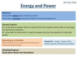 Energy and Power - Activate 2 | Teaching Resources