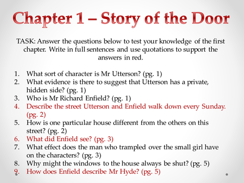 The Strange Case of Dr Jekyll and Mr Hyde - Introduction and Chapter 1 ...