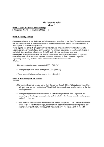 The Labour Market - Introduction to the Labour Market - A-Level ...