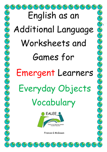 EAL/ESL/EFL/ELL/ELD Worksheets and Games for Emergent Learners ...