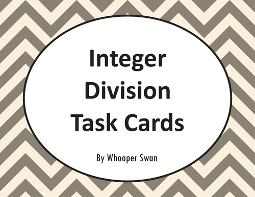 Integer Division Task Cards | Teaching Resources
