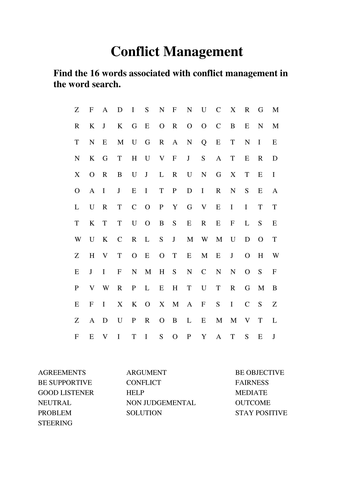 Conflict Management activity Form time/Assembly or PSHE lesson activity ...