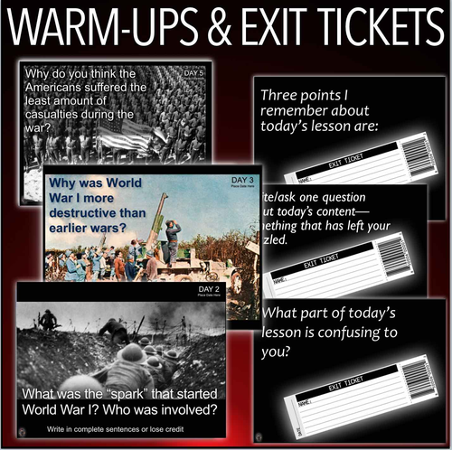 World War I Unit - PowerPoints, Worksheets, Lesson Plans+Test(WWI ...