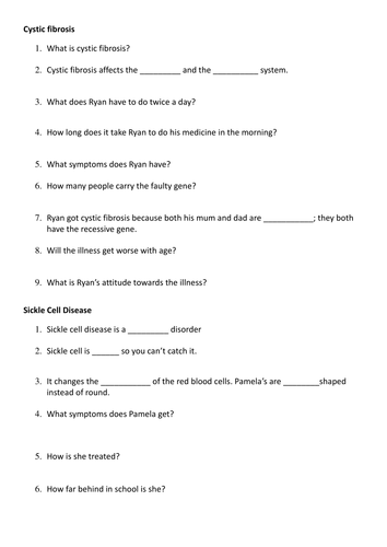 GCSE Genetic Mutations- Cystic fibrosis & Sickle Cell Anaemia ...