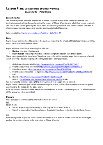 Lesson Plan: Polar Bears and Global Warming | Teaching Resources