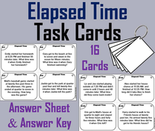 Elapsed Time Task Cards | Teaching Resources