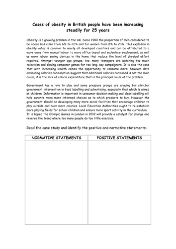 Positive & Normative Economic Statements - Economics - GCSE & A-Level ...
