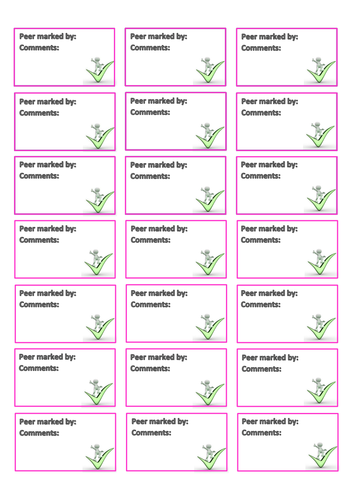 Peer marking stickers | Teaching Resources