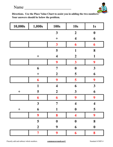 Use Standard Algorithm to Fluently Add and Subtract - 4.NBT.4 ...