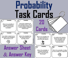 Probability Task Cards | Teaching Resources
