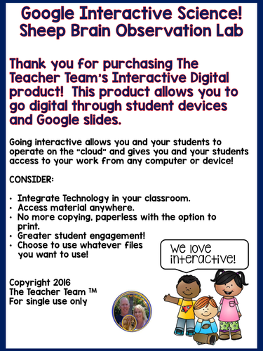 Google Drive Biology- Sheep Brain Observation Lab for Google Classroom ...