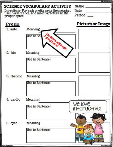 Google Drive Biology- Science Root Word Vocabulary for Google Classroom ...