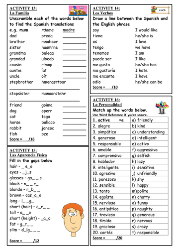 Y7 Spanish Revision Guide by Dannielle89 - Teaching Resources - TES