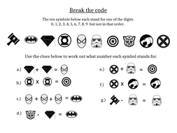 Superhero - Break the Code Maths Activity | Teaching Resources