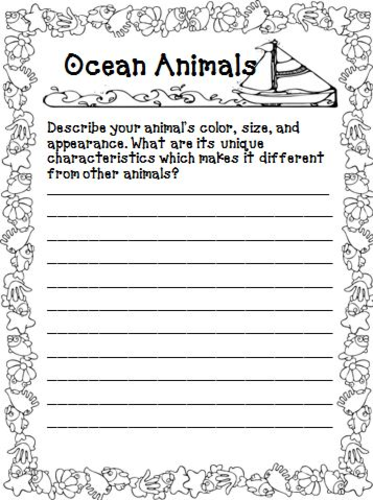 Ocean Animals Research Report | Teaching Resources