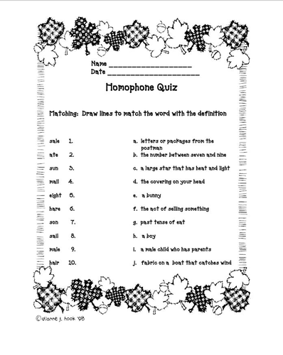 Homophones Lesson Packet | Teaching Resources