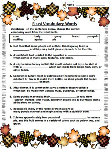 Thanksgiving Early Finishers Packet | Teaching Resources