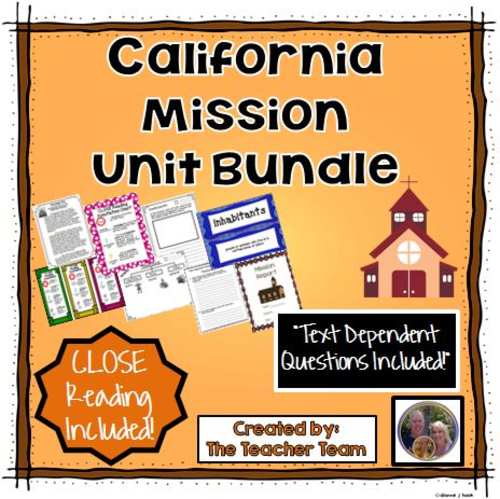 California Mission Close Reading Unit | Teaching Resources