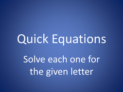 Maths KS2 KS3 KS4 algebra simple equations - three quick quizzes on ...
