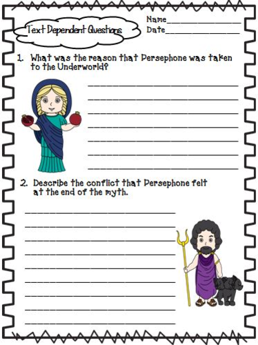 Greek Mythology Persephone and Demeter Packet | Teaching Resources