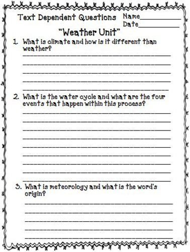 Weather Close Reading Unit Bundle | Teaching Resources