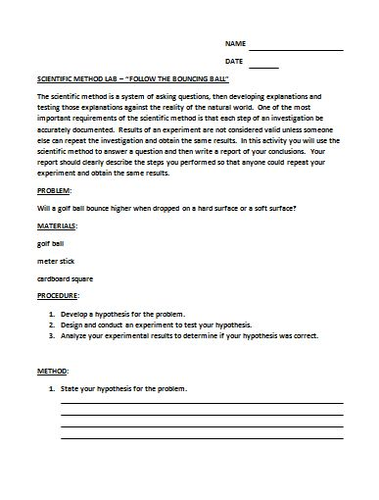 Scientific Method Activities | Teaching Resources