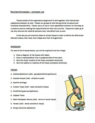 Histology Tissues Unit Bundle | Teaching Resources
