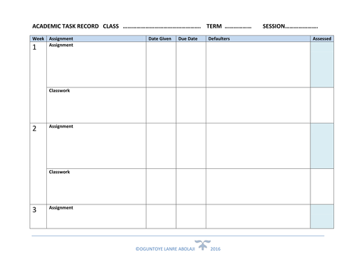 Assessment Record Sheets | Teaching Resources