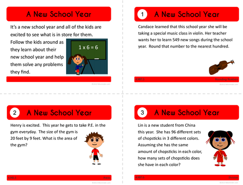 Back to School Common Core Task Cards - Fourth Grade Math | Teaching ...